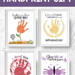 Mothers Day Handprint Printable Kids Art, Butterfly Handprint Crafts ...