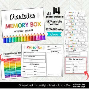 Kids Keepsake Journal, EDITABLE School Memory Book, Back to School ...