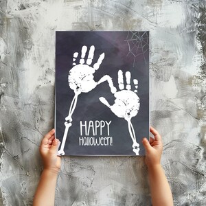 Skeleton Halloween Handprint Craft, Craft for Kids Art, Halloween ...