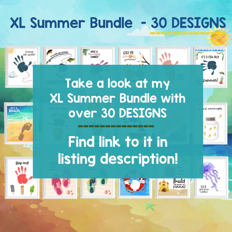 Hello Summer Handprint Art, Handprint Craft, Printable Summer Camp Arts ...