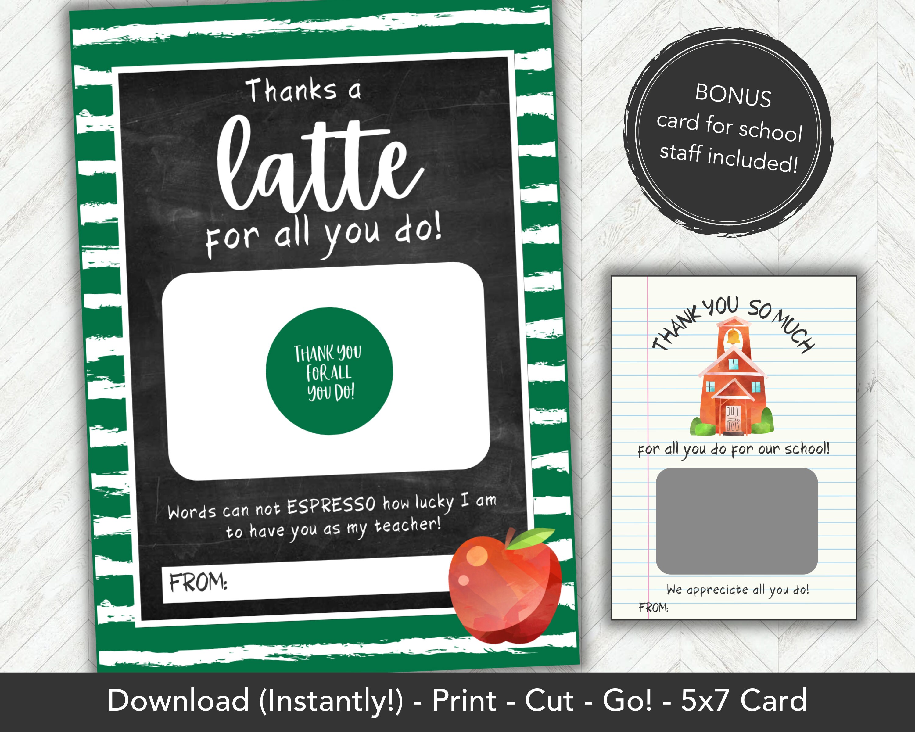 Teacher Appreciation Gift Card Holder Teacher Gift Printable - Etsy