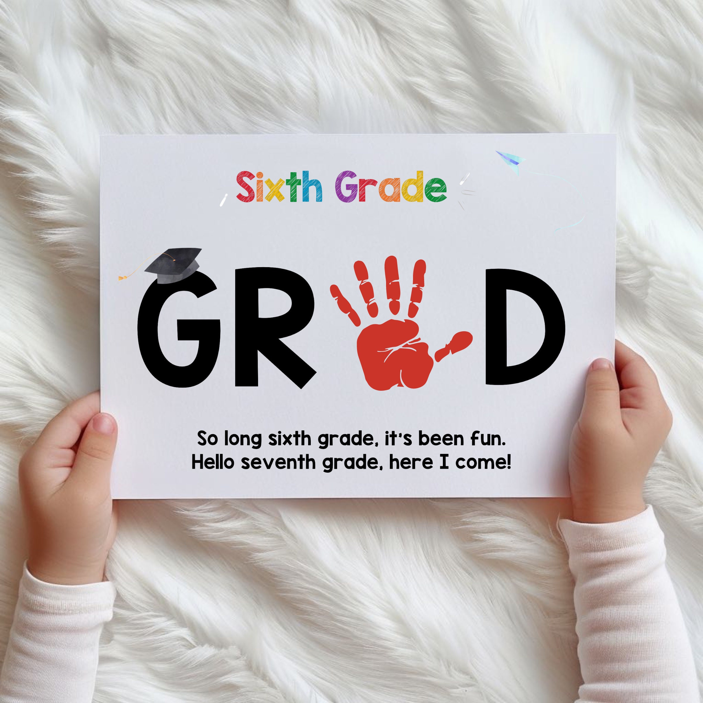 Sixth Grade Graduation Handprint Art, 6th Grade End of School Year ...