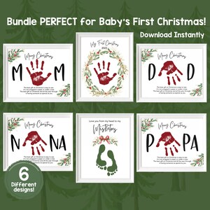 Christmas Handprint Craft Bundle, Handprint Art Christmas Crafts for ...