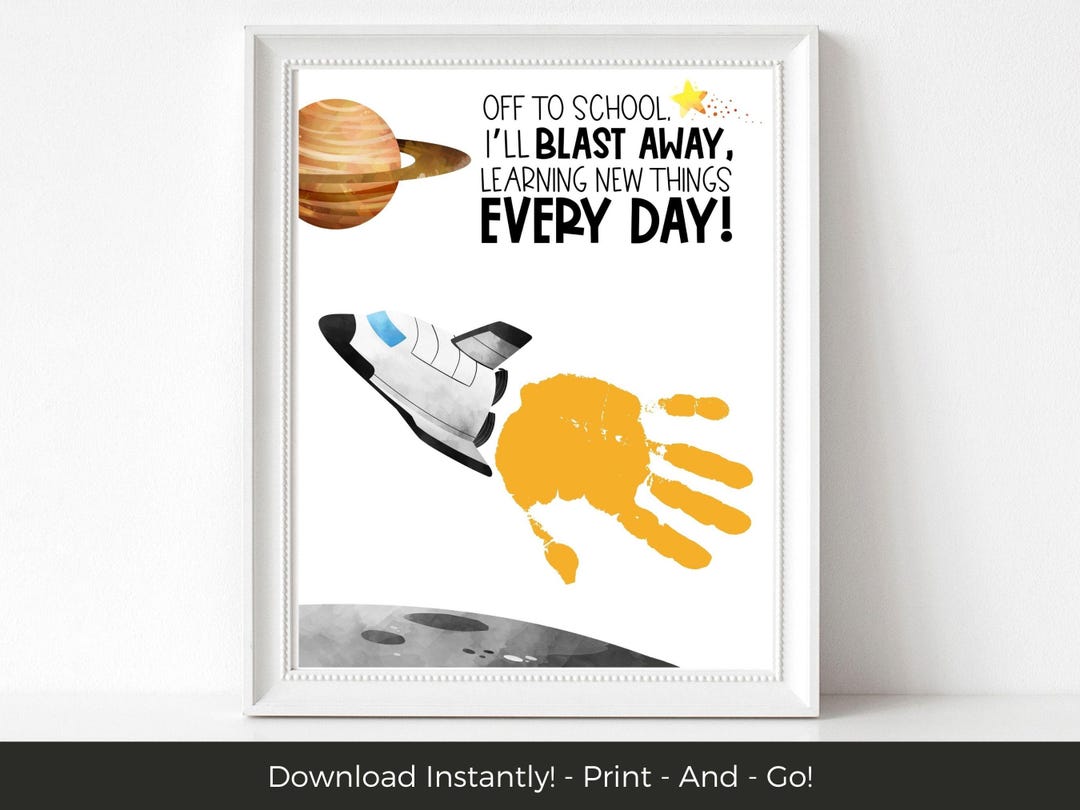 First Day of School Handprint Craft, Back to School First Week ...