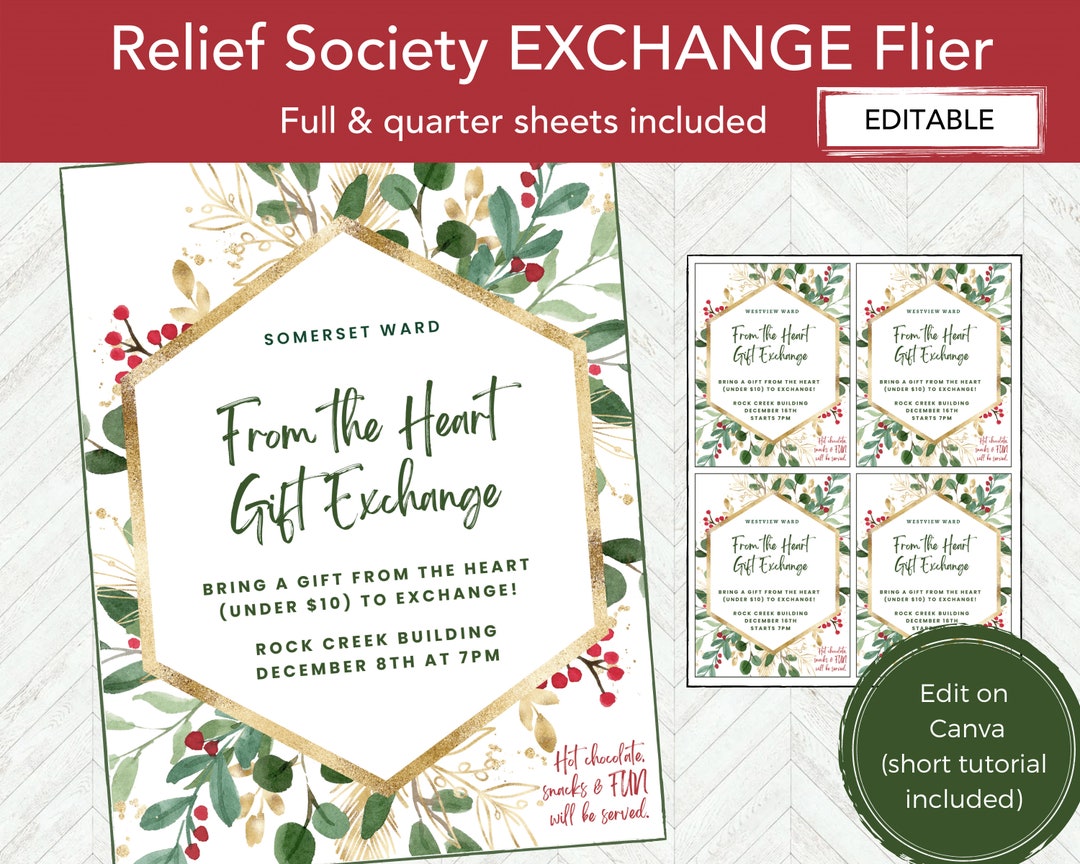 Relief Society Christmas Activity, RS Activity Invitation Printable ...