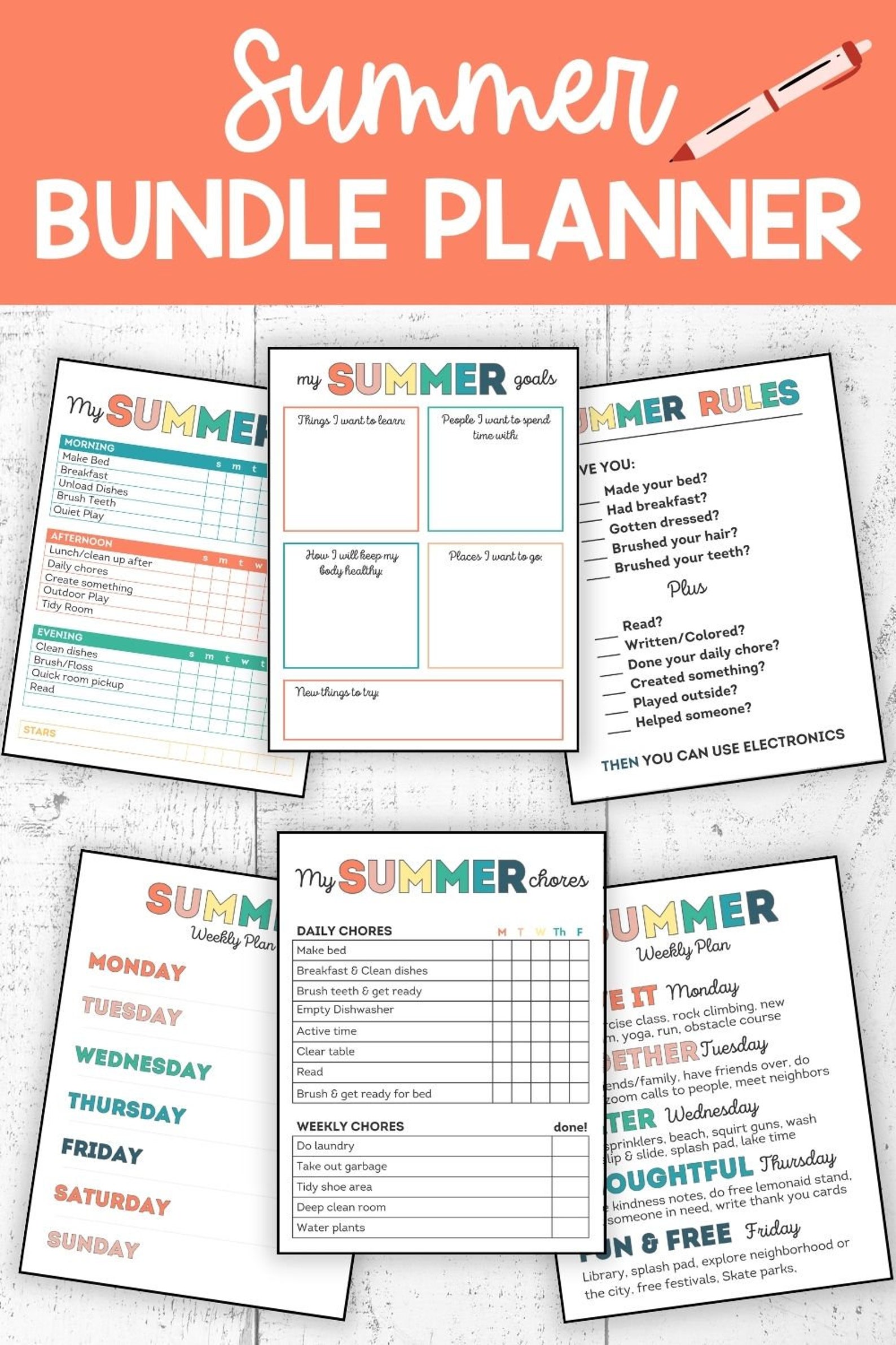 Summer Rules Printable, Summer Plan Ideas, Summer Rules List for Kids ...