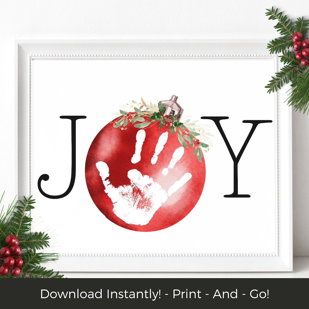 Ornament Handprint Kids Christmas Craft, Baby's First Christmas ...