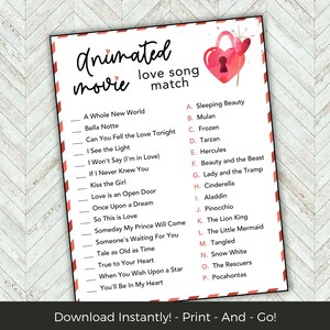 Love Song Match Game, Valentines Trivia Game Printable, Valentines Day ...
