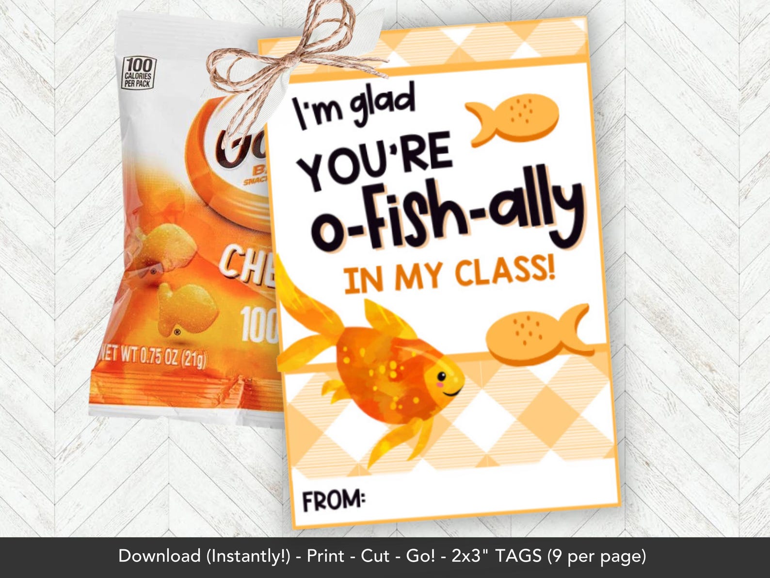 Fish Cracker Gift Tag Printable, Back to School Treat Tag for Students ...