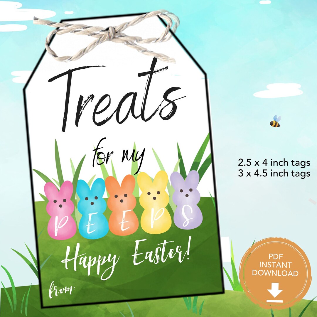 Easter Gift Tags, Easter Peeps Printable, Easter Gifts, Easter ...