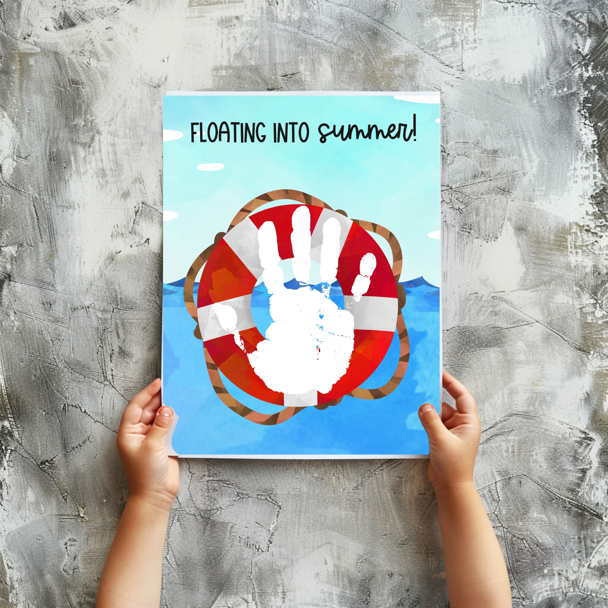 Handprint Ocean Craft, Printable Summer Handprint Art, End of School ...