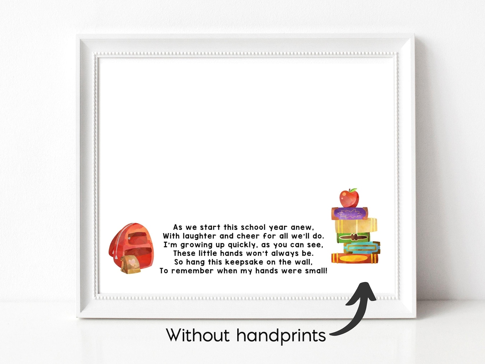 Handprint Craft Back to School Poem, First Day of School Activity Idea ...