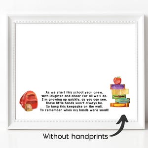 Handprint Craft Back to School Poem, First Day of School Activity Idea ...