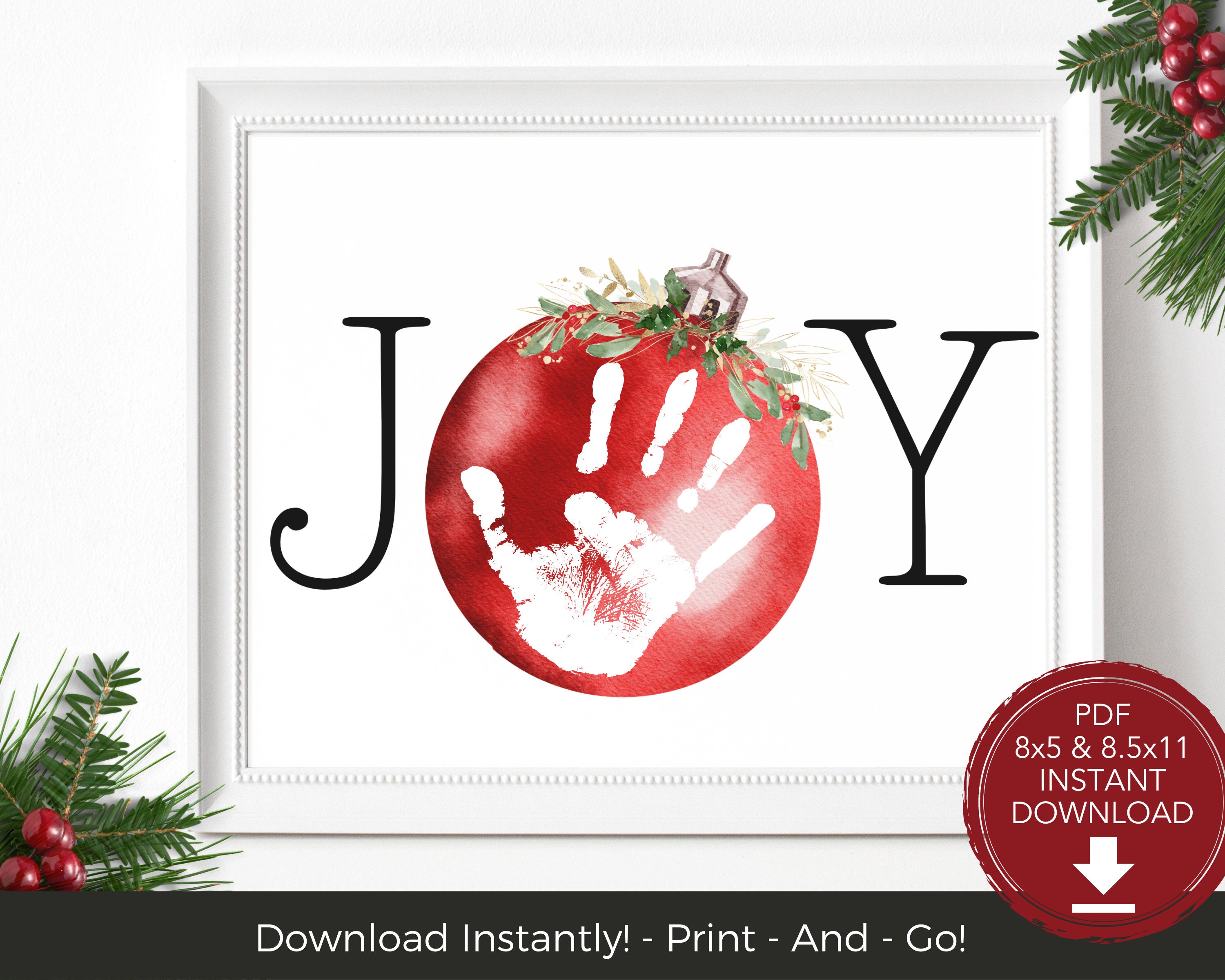 Ornament Handprint Kids Christmas Craft Baby's First - Etsy