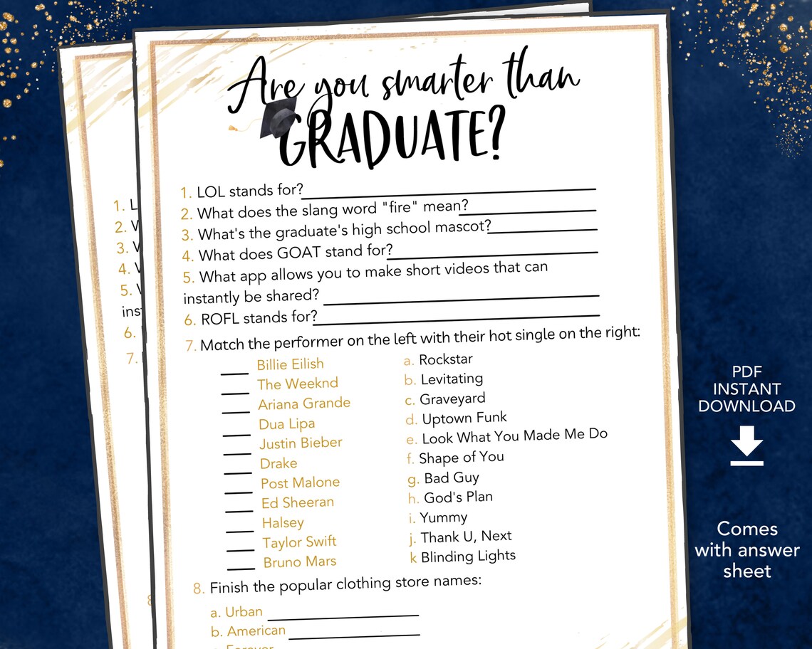 Graduation Party Games College Graduation Party Ideas High - Etsy