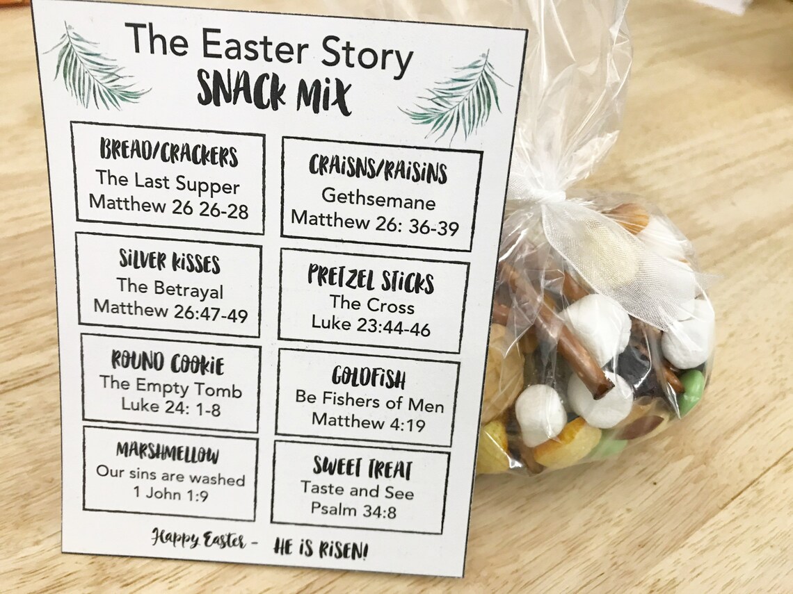 Easter Story Snack Mix Easter Printable Ressurection Story - Etsy