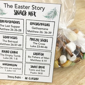 Easter Story Snack Mix, Easter Printable, Ressurection Story Instant ...