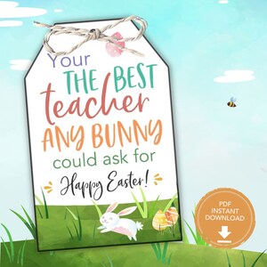 Easter Gift Tag, Easy Teacher Appreciation Gift Idea, Easter Treats Tag ...