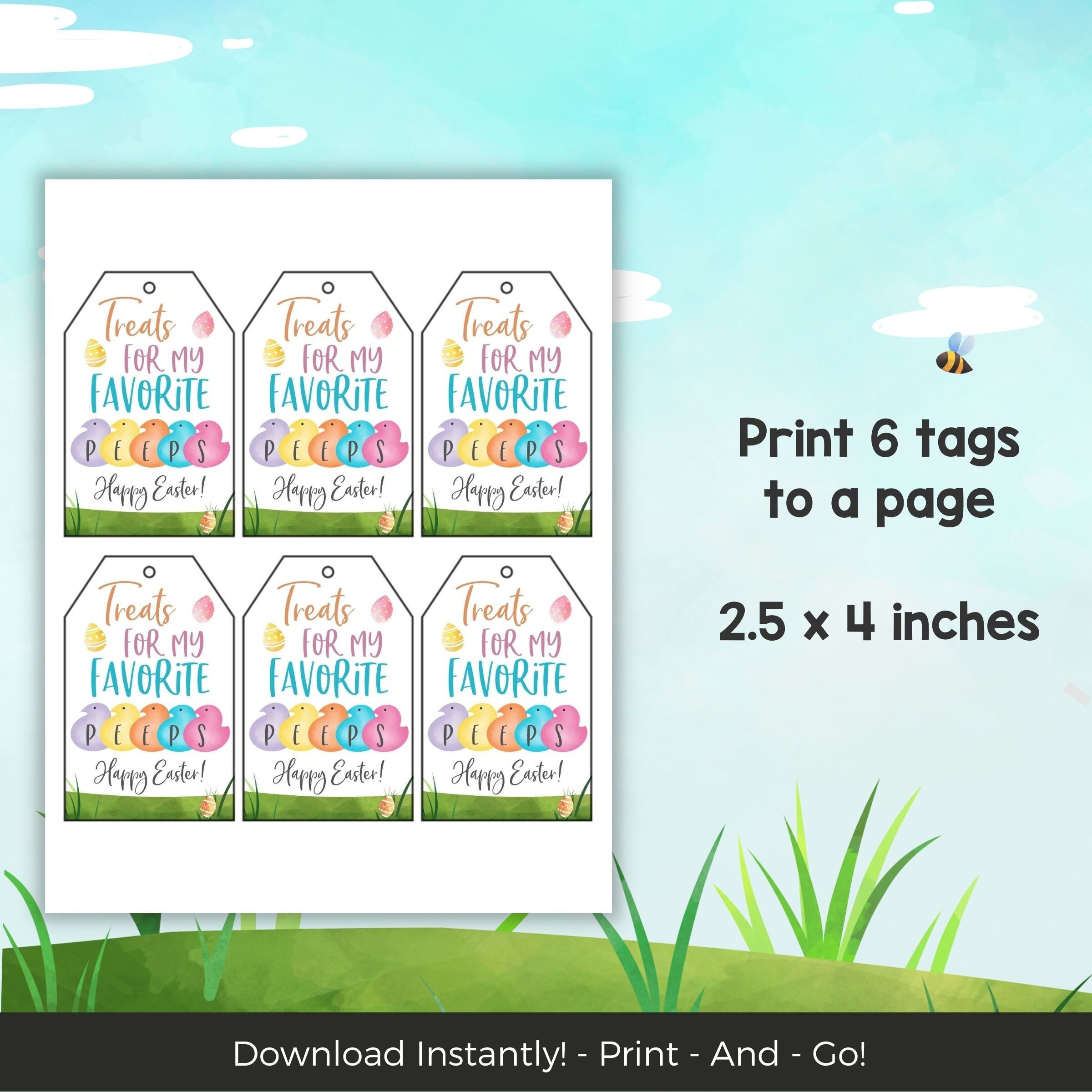 Printable Easter Gift Tag, Easter Treats Tag, Neighbor Gift Idea ...