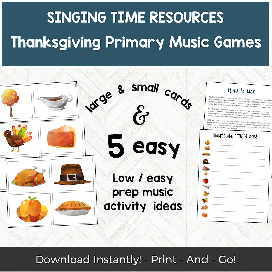 THANKSGIVING Singing Time Activity, LDS Primary Chorister, LDS Primary ...