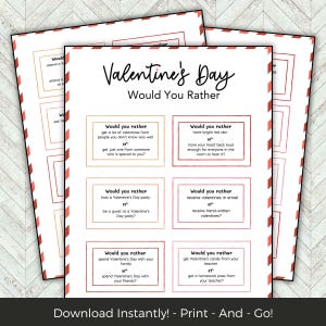 Valentine Would You Rather Game, Printable Valentine Game or Activity ...