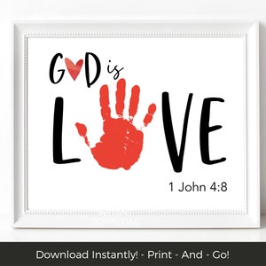 Kids Bible Study Craft, Handprint Art Bible Printables, Children Bible ...