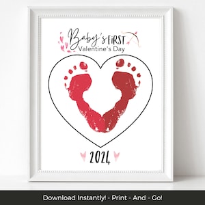 Babys First Valentines Day, Printable Valentine Baby Footprint Art ...