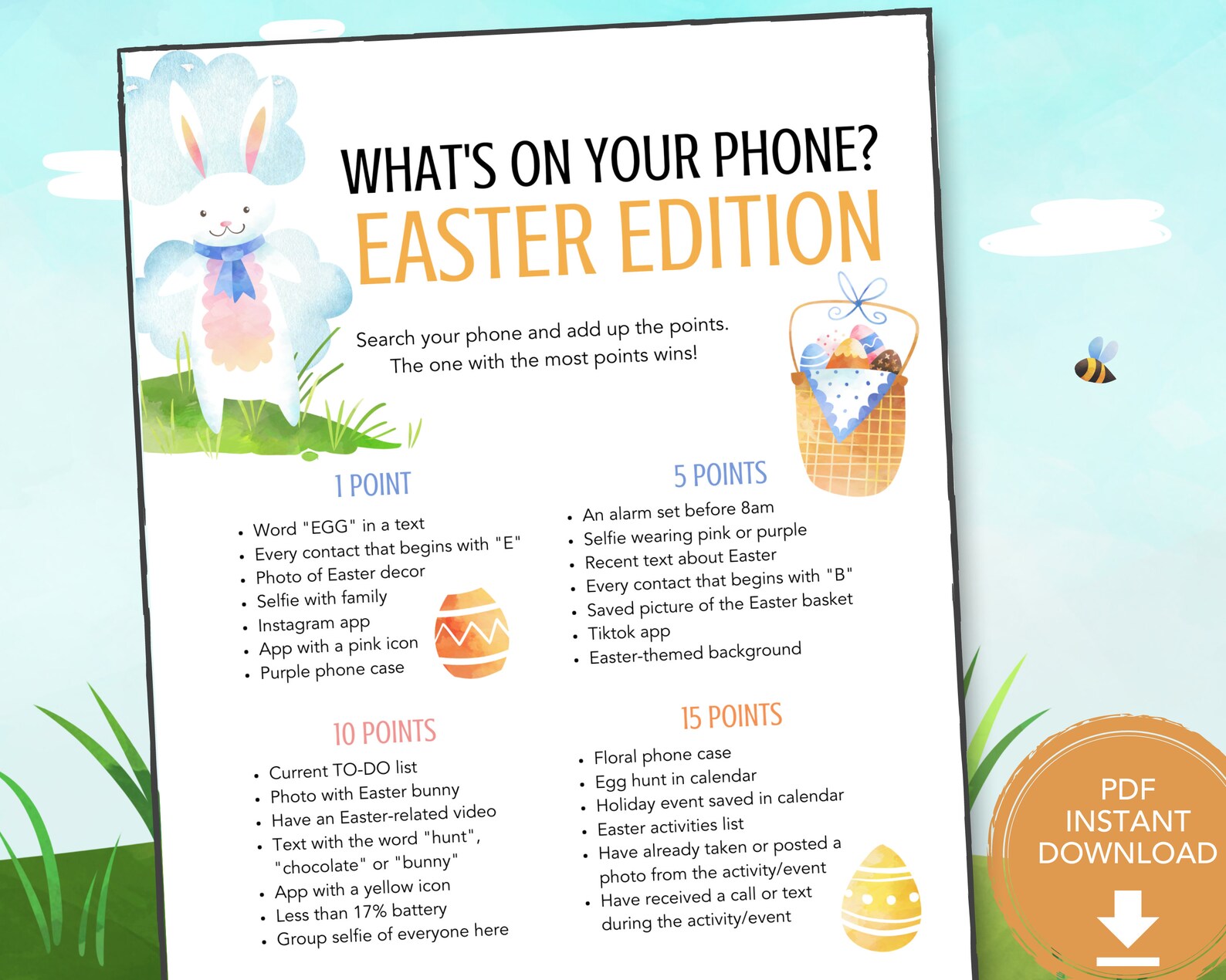 Whats on Your Phone Easter Party Games Printable Easter Games - Etsy
