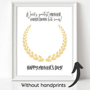 Printable Mothers Day Handprint Craft for Kids, Mom Gift From Kids ...