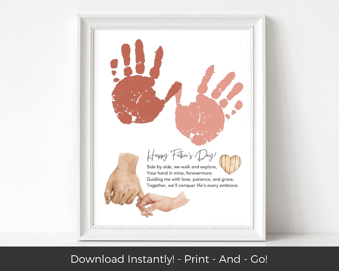 Fathers Day Handprint Printable, Poem for Fathers Day Gift From Kids ...