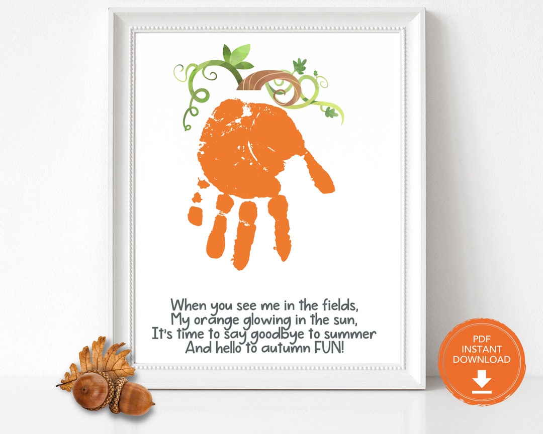 Fall Handprint Art Thanksgiving Printable Handprint Art - Etsy