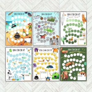 Bundle 'boy' Themed Kids Reward Chart Printable, Sticker Chart for Kids ...