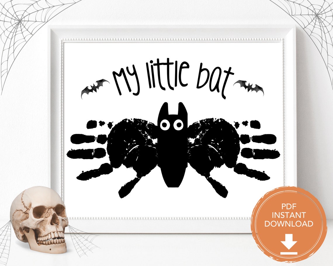 Bat Halloween Handprint Craft DIY Craft for Kids Art - Etsy