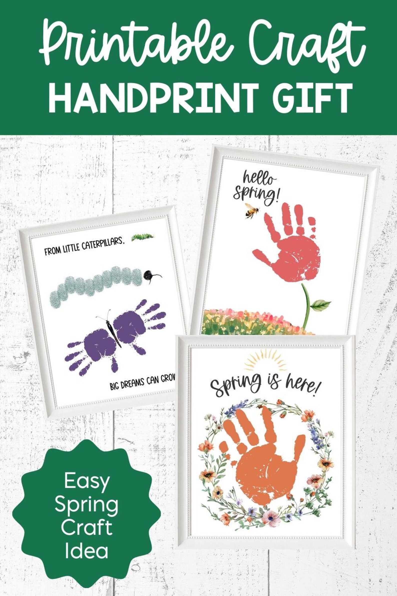 Hello Spring Flower Handprint Activity, Preschool or Toddler Handprint ...