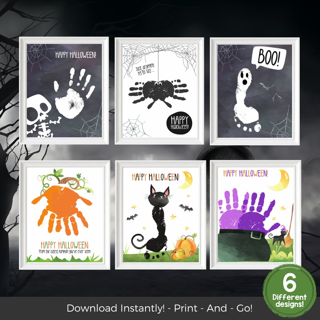 Halloween Handprint Craft, DIY Craft for Kids Art, Halloween Handprint ...