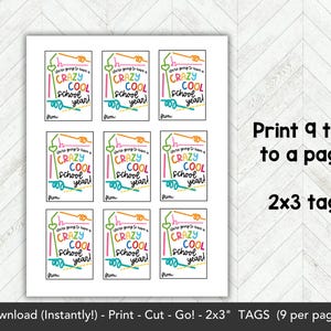 Crazy Straw Gift Tag Printable, Meet the Teacher Gift Tag, Welcome Back ...