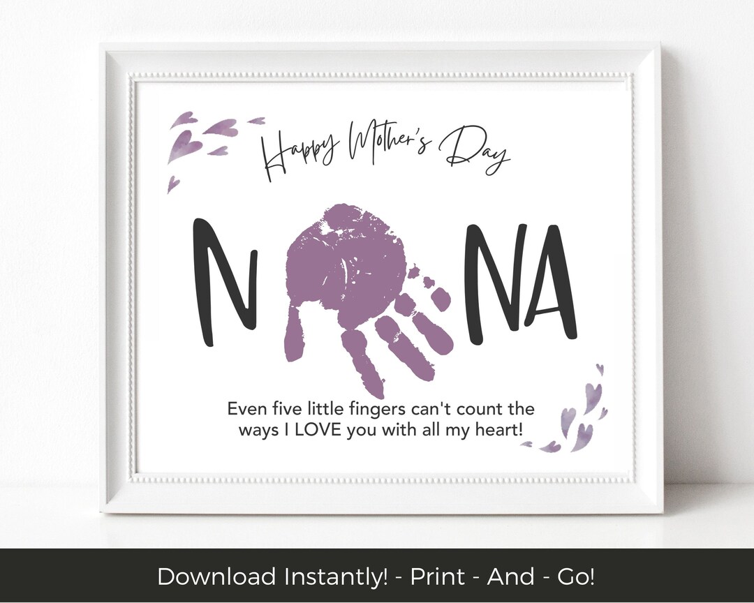 Mothers Day Handprint Art, DIY Mothers Day Gift for Grandma, Gift From ...