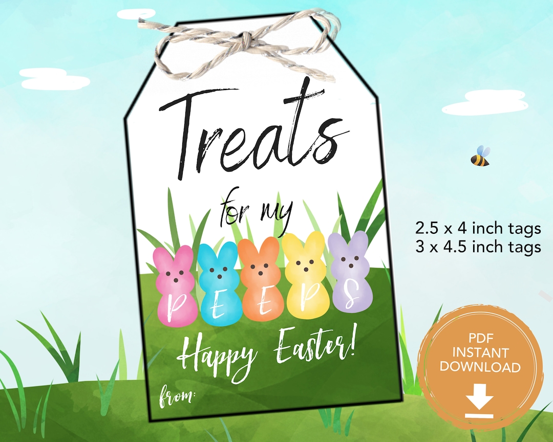 Easter Gift Tags, Easter Peeps Printable, Easter Gifts, Easter ...