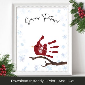 Red Robin Bird Handprint Christmas Craft DIY , Baby's First Christmas ...