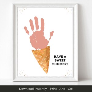 Ice Cream Handprint Art, Summer Handprint Art, Printable Handprint ...