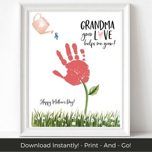 Mothers Day Handprint Art, DIY Mothers Day Gift for Grandma, Gift From ...