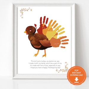 Thanksgiving Craft for Kids, Handprint Art for Kids, Printable DIY ...