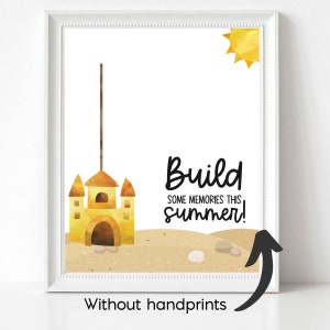 Handprint Sand Castle Craft, Printable Summer Handprint Art, End of ...