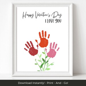 Printable Crafts for Kids, Flower Handprint Valentine Art, Preschool ...