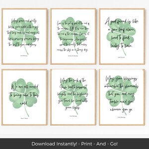 Irish Blessing Wall Art Set of 6 Prints, St Patricks Day Printable Wall ...