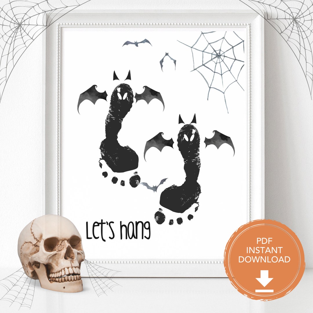 Bat Halloween Handprint Craft, DIY Craft for Kids Art, Halloween ...