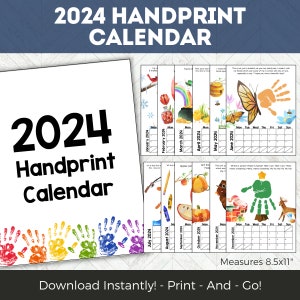 Handprint Calendar 2024 2025, Preschool Handprint Art Printable, 1st ...
