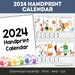 Handprint Calendar 2024 2025, Preschool Handprint Art Printable, 1st ...
