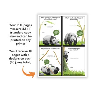 Panda Printable Valentine Cards for Kids, Kids Valentines Cards Instant ...