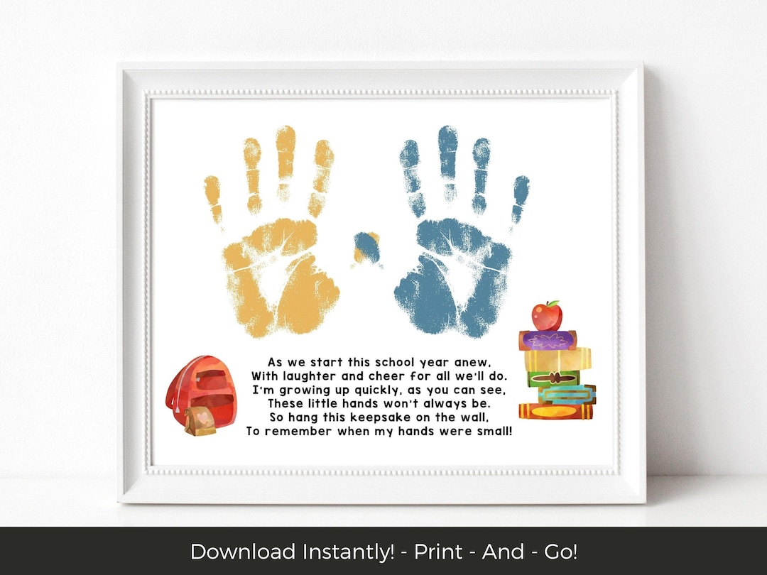 Handprint Craft Back to School Poem, First Day of School Activity Idea ...